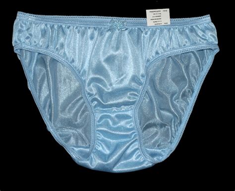 Light Blue Nylon Bikini Panties Classic Design Women Hips 34 36 Inches