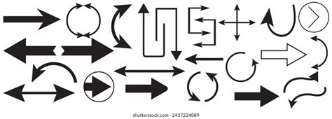 Arrows Set Black Icons Arrow Icon Stock Vector Royalty Free