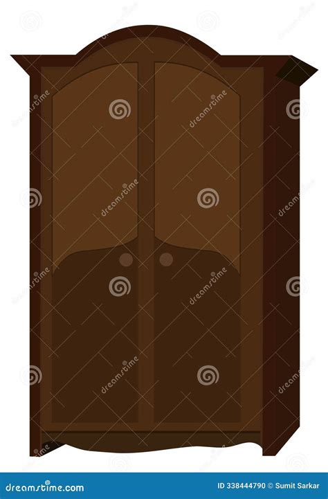 Brown Latest Design Cupboard Almirah Design Drawer Dresser Cupboard Vector Illustration Stock