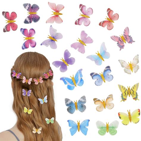 Semato 20 Pieces Butterfly Hair Clips Butterfly Y2k Hair
