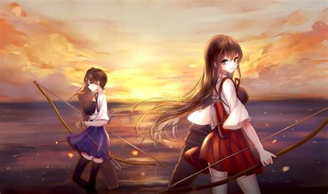 1500x890 Anime Anime Girls Kantai Collection Akagi Kancolle Kaga
