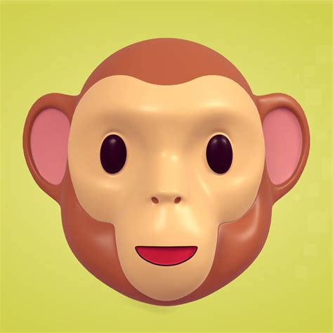 Cartoon Monkey Head Smiley 3d Model By Ocstard