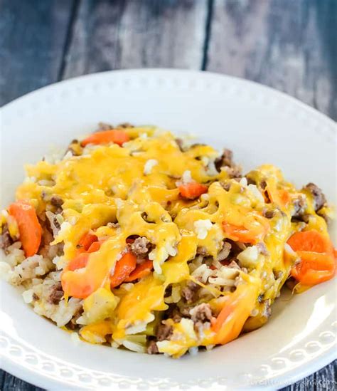 Cheesy Hamburger Rice Casserole Creations By Kara