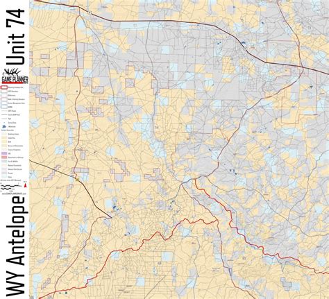 Wyoming Unit 74 Antelope Map By Game Planner Maps Avenza Maps