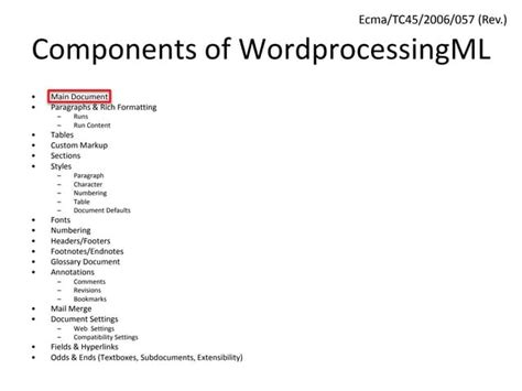 1 Wordprocessing Ml Subject Main Document Ppt