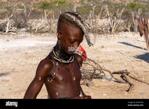 Les Femmes De La Tribu Himba à Epupa Tombe La Rivière Cunene En Namibie