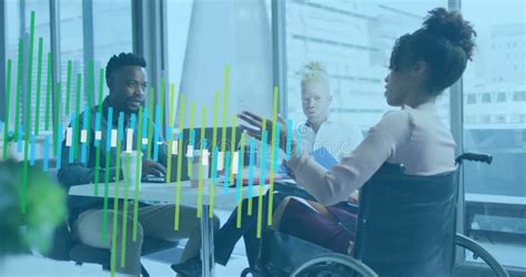 Discussing Business Strategy Diverse Team With Animation And Data In