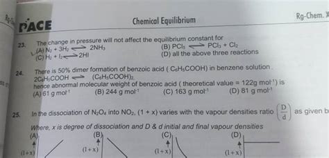 There Is Dimer Formation Of Benzoic Acid C H Cooh In Benzene Solu
