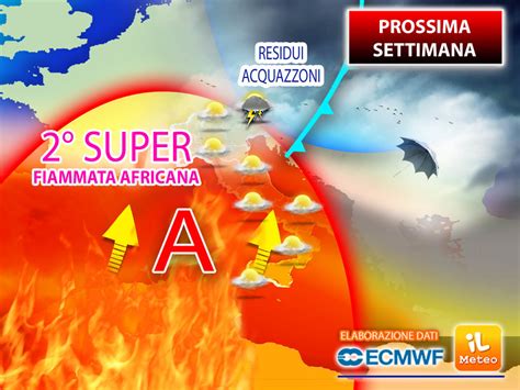 Meteo PROSSIMA SETTIMANA da Lunedì 5 Luglio RESIDUI ACQUAZZONI poi