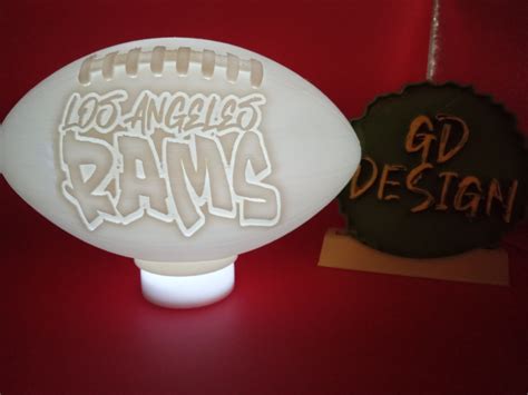 Stl File Los Angeles Rams 3d Graffiti Football Light 🧑‍🎨・3d Printing