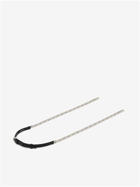 Adjustable Long D Chain Strap Black