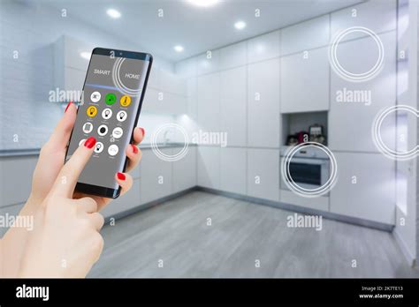 Smart Home Technology Interface On Smartphone App Screen With Augmented Reality Ar View Of