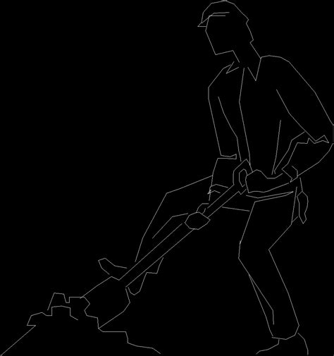 Man Working DWG Block For AutoCAD Designs CAD