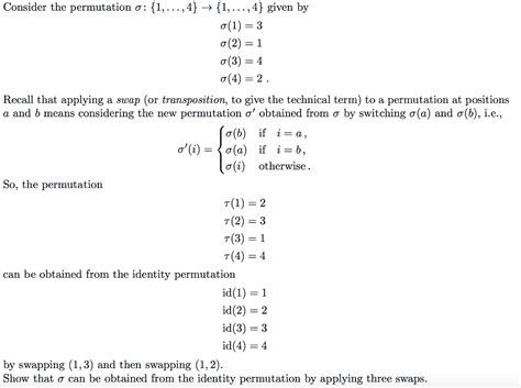 Solved Consider The Permutation σ 1 4 → 1 4
