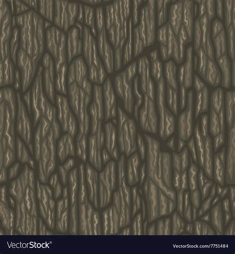 Seamless Cartoon Tree Bark Texture Royalty Free Vector Image