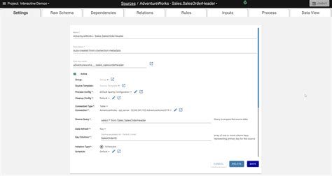 Source Settings Dataforge