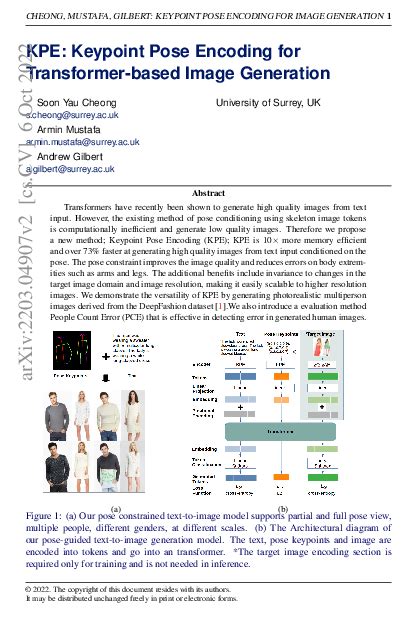 pdf kpe keypoint pose encoding for transformer based image generation