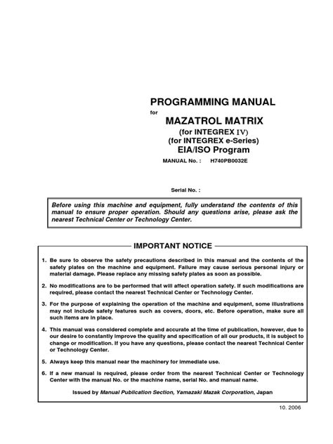 Programming Manual Eia Iso Program H740pb0032e Pdf Machining