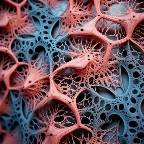 Quantum Cryptography Background Organic Sculpting With Red And Blue Cells Premium Ai Generated