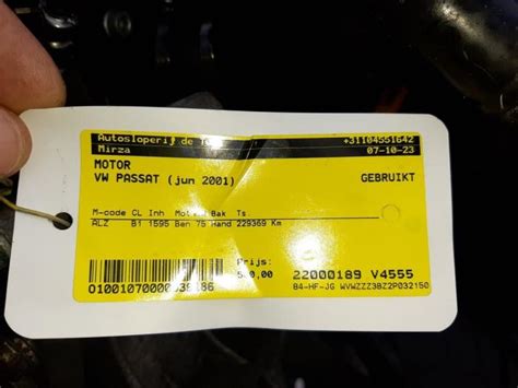 Engine Volkswagen Passat 1 6 Alz Autosloperij De Turk