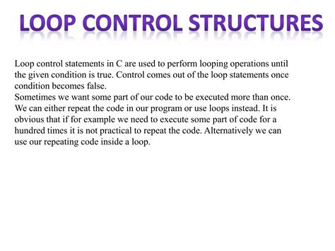 Control Structures In C Pptx Programming Languages Computing