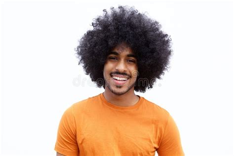 Smiling Young Man With Afro Stock Image Image Of Looking Background