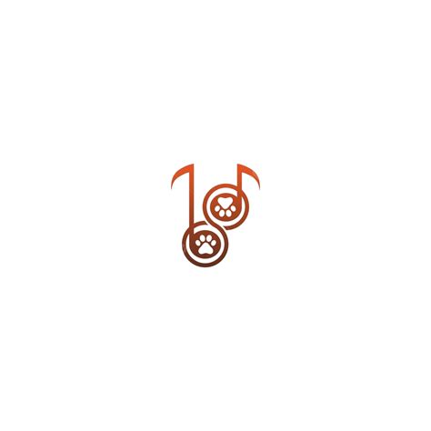 Iconic Concept Design Of Music Logo Featuring A Dogs Footprint And Tone
