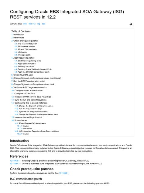Configuring Oracle Ebs Integrated Soa Gateway Isg Rest Services In 122 Enginatics Pdf
