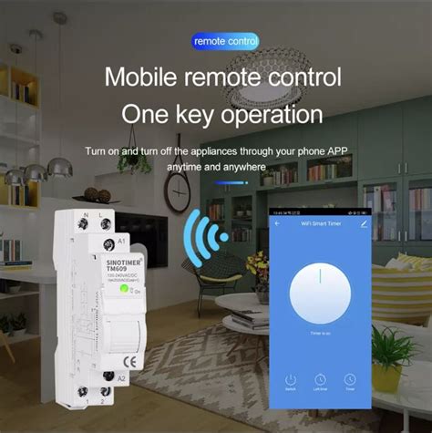 Sinotimer TM609 Smart Wireless Remote Control WiFi Timer 100 240V Rail