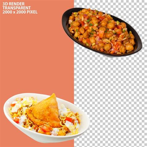 Chaat De Frutas Frescas O Chaat Mixto Sobre Un Fondo Transparente