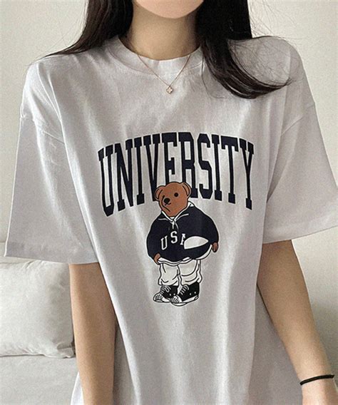 [꾸안꾸 남녀공용] 농구 곰 테디 베어 오버핏 반팔 티셔츠 3color 에이블리
