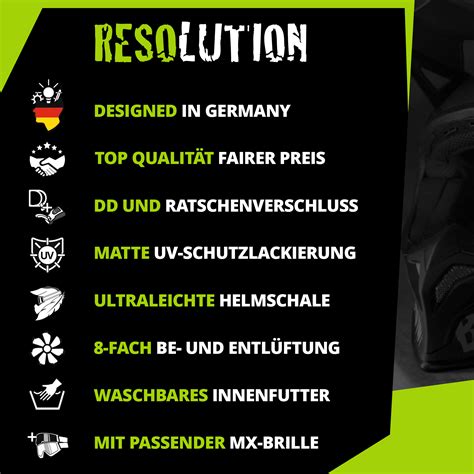 Broken Head Supermoto Helm Resolution Grün MX Brille Regulator Schwarz