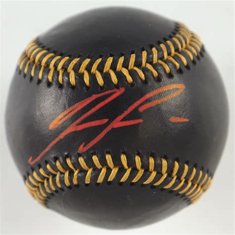 Ronald Acuna Jr Signed OML Black Leather Baseball Beckett Pristine