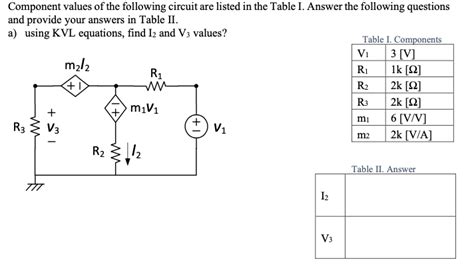 Solved Component Values Of The Following Circuit Are Listed Chegg