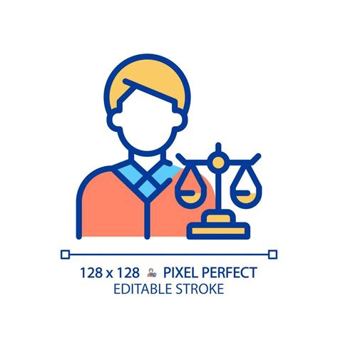 Attorney In Law Pixel Perfect Rgb Color Icon Lawyer Protecting Client
