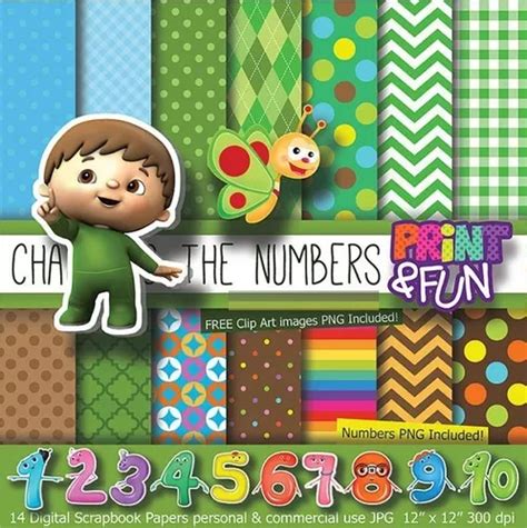 Kit Clipart Png Fondos Papeles Digital Charlie Y Los Numeros En Venta