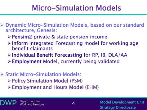 ppt developing and maintaining dynamic micro simulation models at dwp