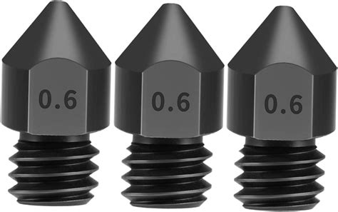 3pcs Hardened Steel Nozzles 06mm For 175mm Filament 3d Printer Hotend