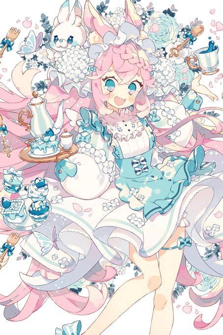 甜美系插画 日本插画师 上倉エク一组萌女孩 堆糖美图壁纸兴趣社区