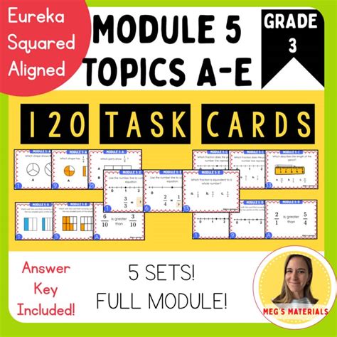 Math Eureka Squared Task Cards 3rd Grade Module 5 Bundle Topic A E