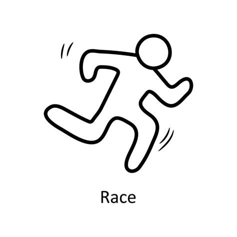 Race Vector Outline Icon Design Illustration Olympic Symbol On White