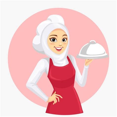 Premium Vector Hijab Chef Woman Desain Logo Ilustrasi Karakter Gambar Geometris