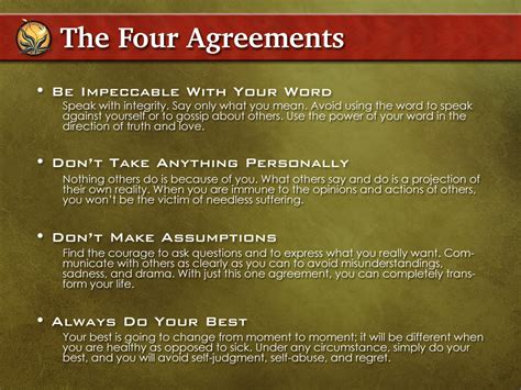 The Four Agreements A Practical Guide To Personal Freedom Positively