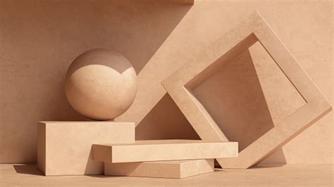 제품 설정 연단 베이지 추상 미니멀리즘 형상 최소한의 기하학적 모양 내부 개체 배치 추상 회색 배경 실 3d 렌더링 3차원 형태에 대한 스톡 사진 및 기타 이미지 Istock