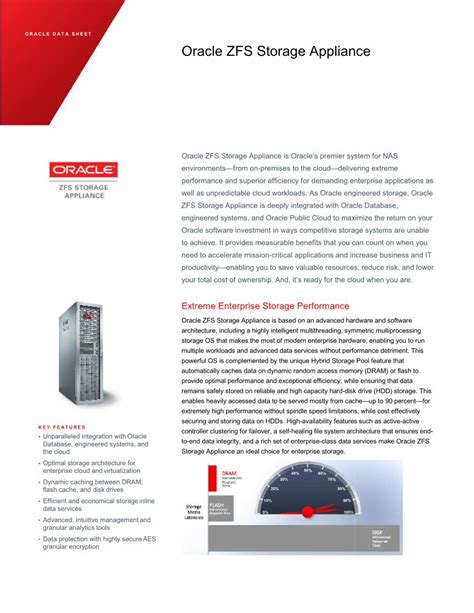 Pdf Oracle Data Sheet Oracle Zfs Storage Appliance · Oracle Data