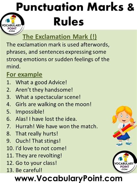 Punctuation Marks Rules And Examples Vocabulary Point