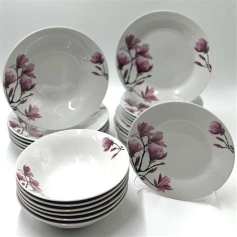 Сервіз столовий фарфоровий на 24 предмети Гілка Магнолії 18 085 24 предметний Lexin Китай