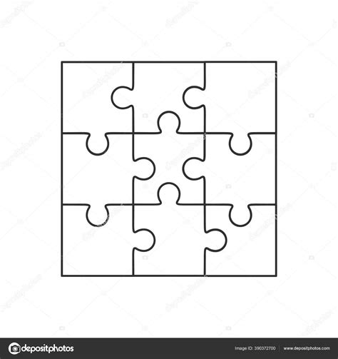 Jigsaw Puzzle Vector Nine Pieces Stock Vector By ©binik1 390372700