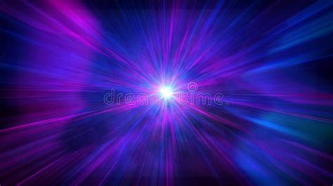 Radiant Purple And Blue Light Rays Radiating From A Central Point Stock Illustration
