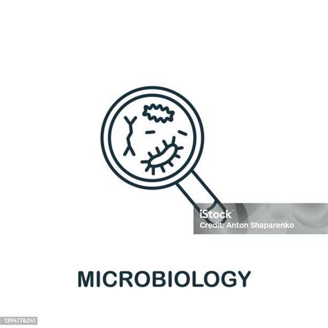 Ikon Mikrobiologi Dari Koleksi Sains Simbol Mikrobiologi Elemen Garis